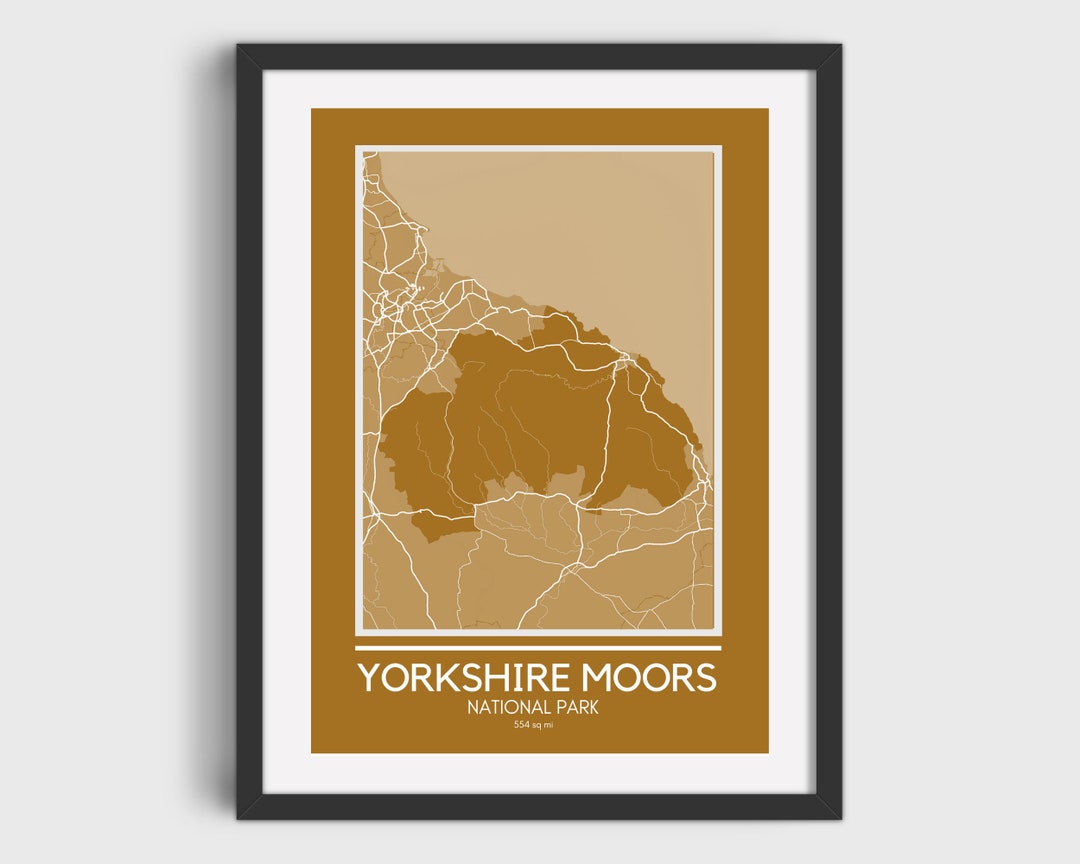 Yorkshire Moors Map Print National Park Map Print - Etsy
