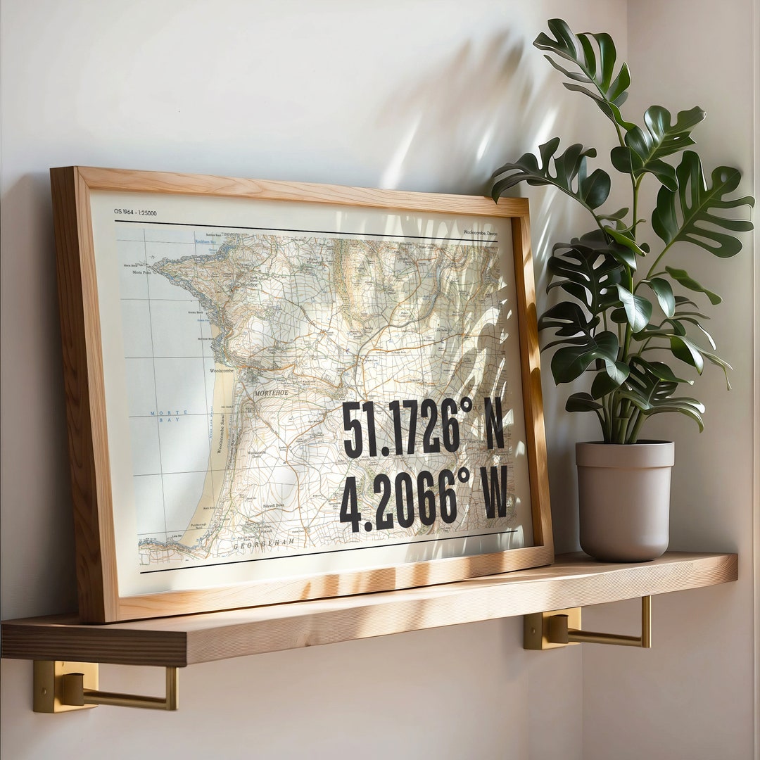 Woolacombe Map Print: Vintage OS Map, Coastal Typography Art - Etsy