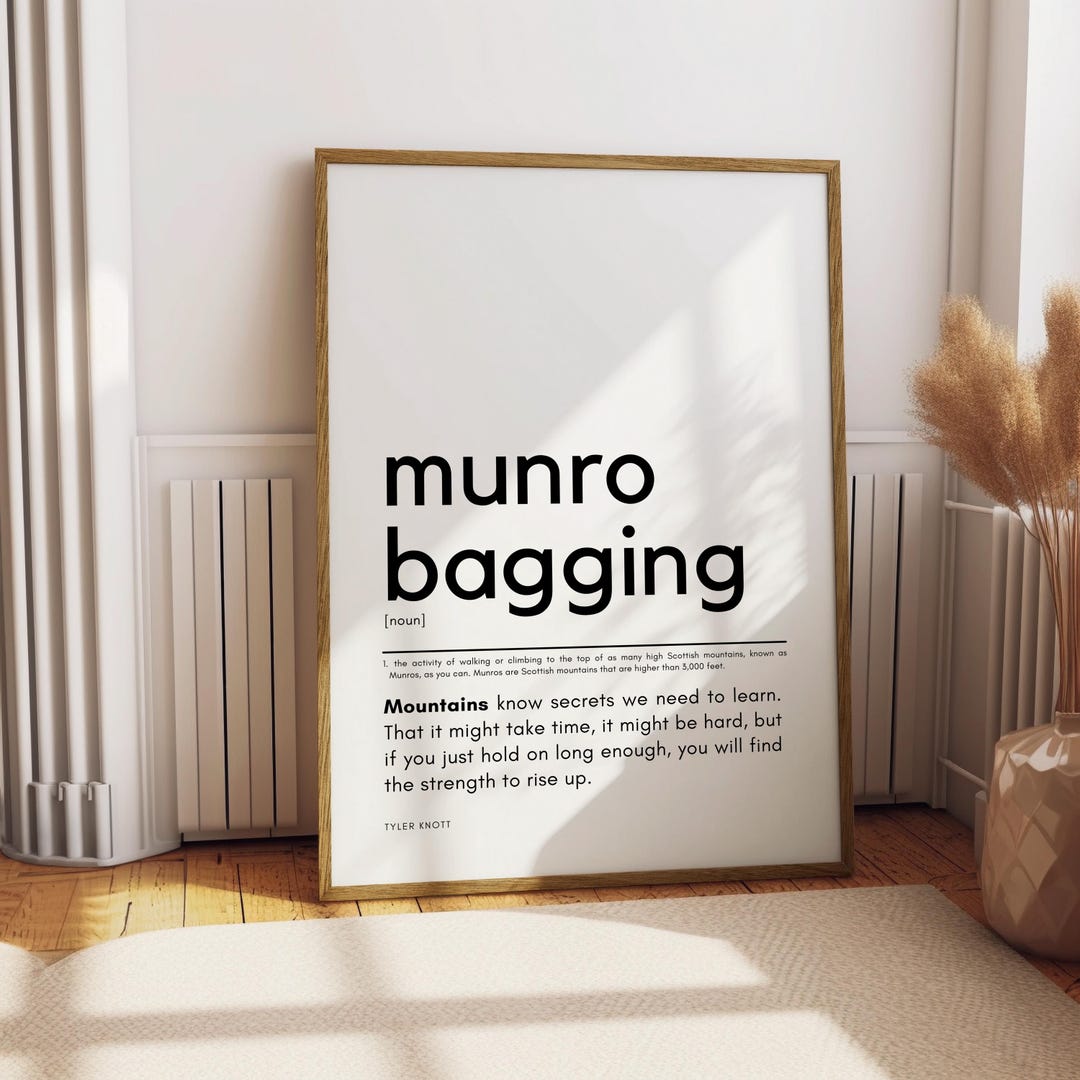 Munro Bagging Definition Print: Hiker Gift, Typography Art - Etsy