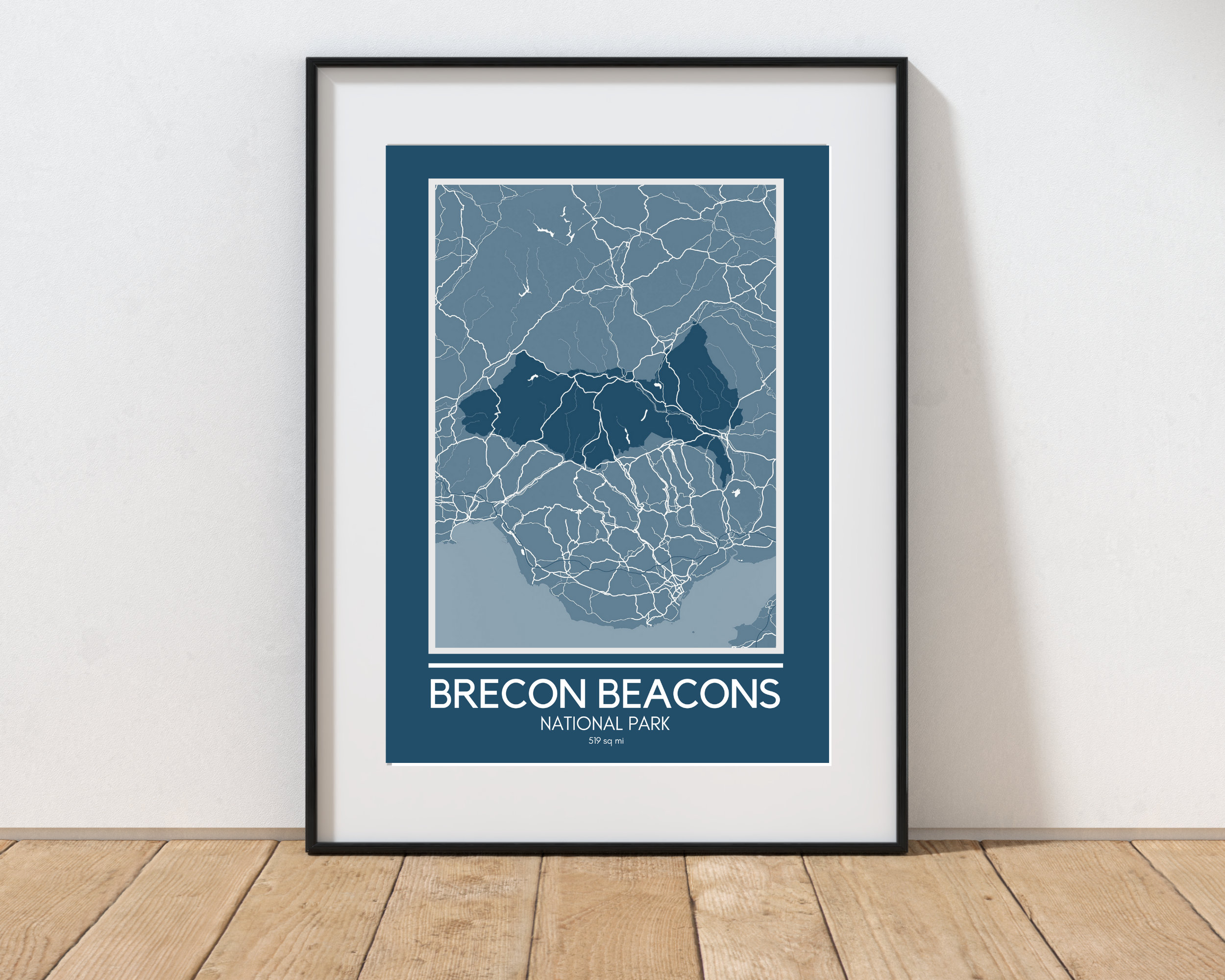 Brecon Beacons Map Print National Park Map Print Brecon - Etsy
