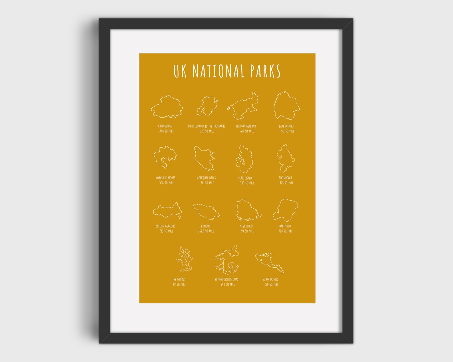 UK National Parks Print Line Drawing Print Cairngorms - Etsy UK