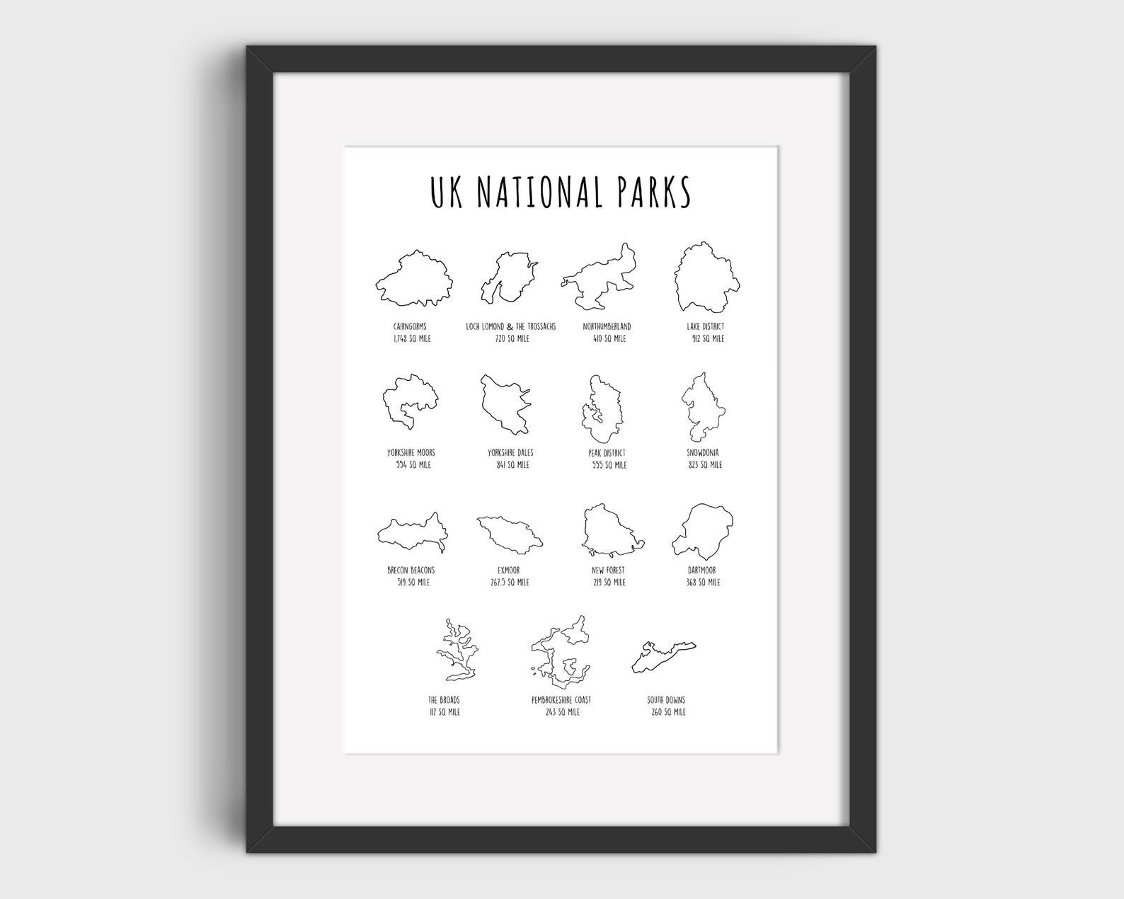 UK National Parks Print Line Drawing Print Cairngorms - Etsy UK