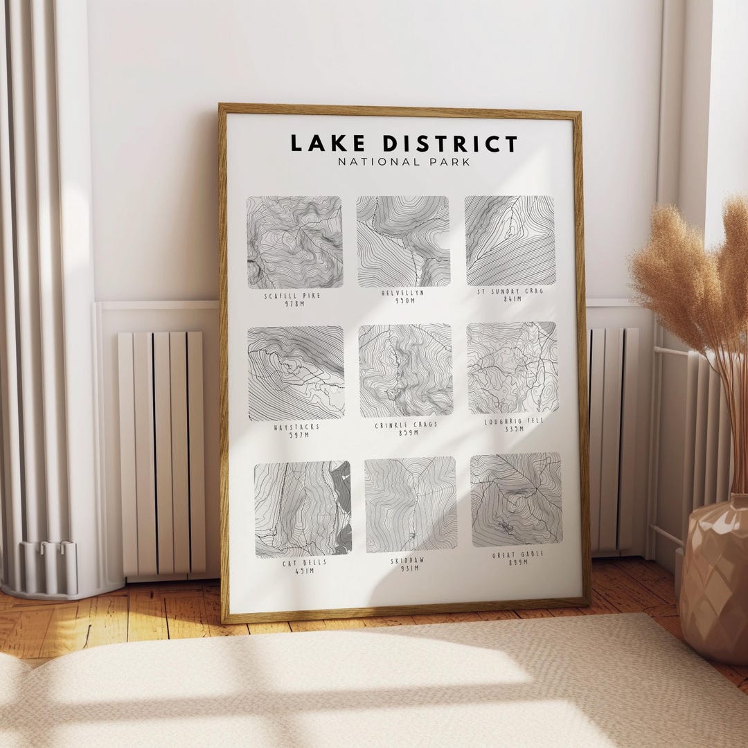 Lake District Print / Lake District Fells Print / Mountains of the Lake ...
