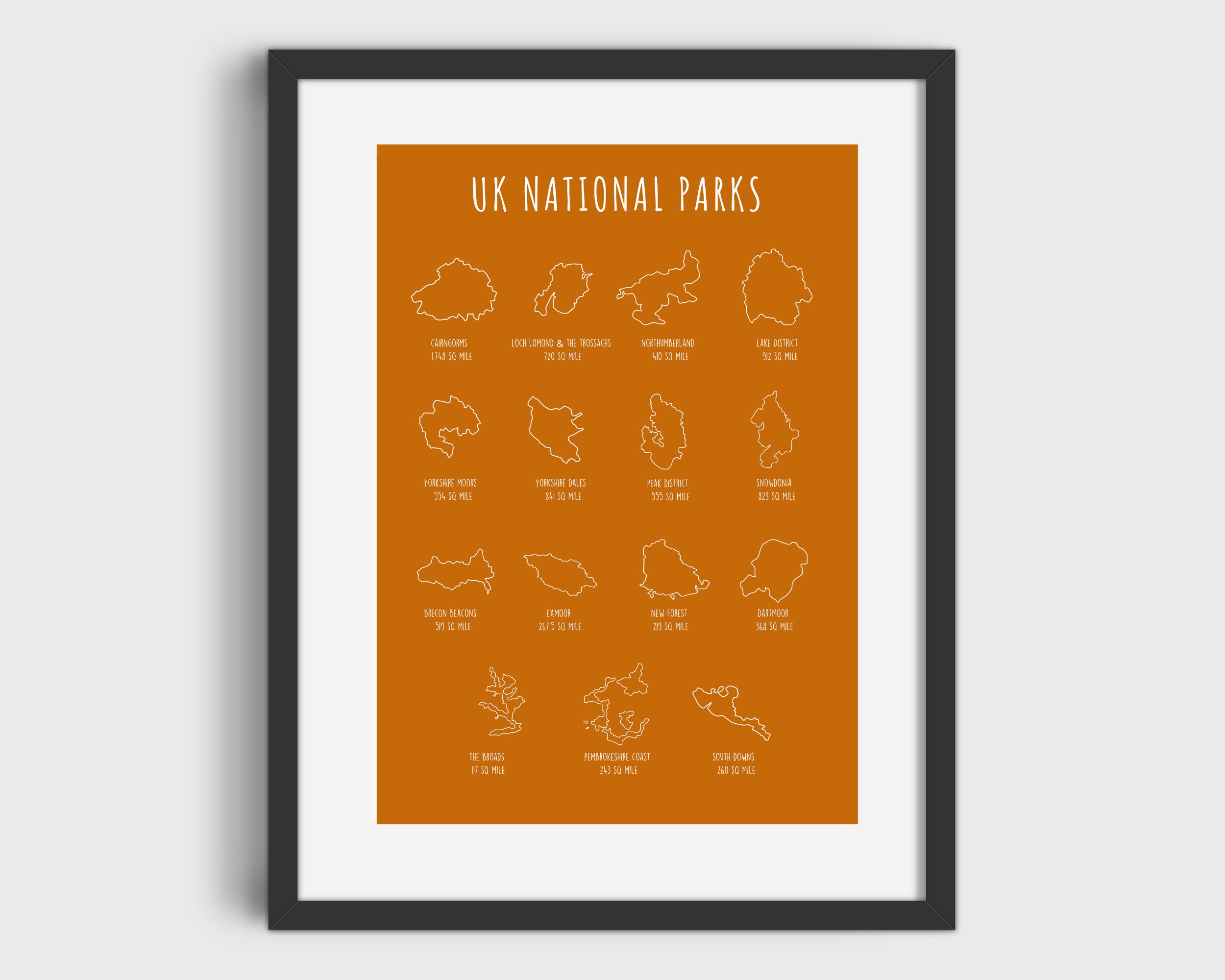UK National Parks Print Line Drawing Print Cairngorms - Etsy UK