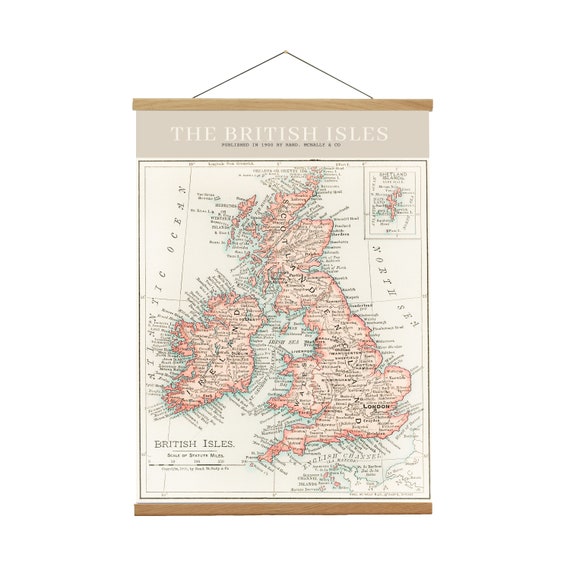 Vintage Map British Isles Vintage Map UK Map Map Wall | Etsy