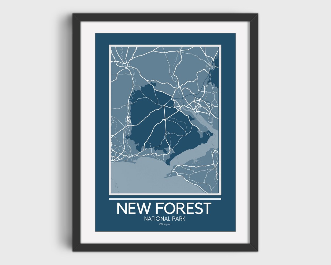 New Forest National Park Map Art Print: Minimalist Design - Etsy UK
