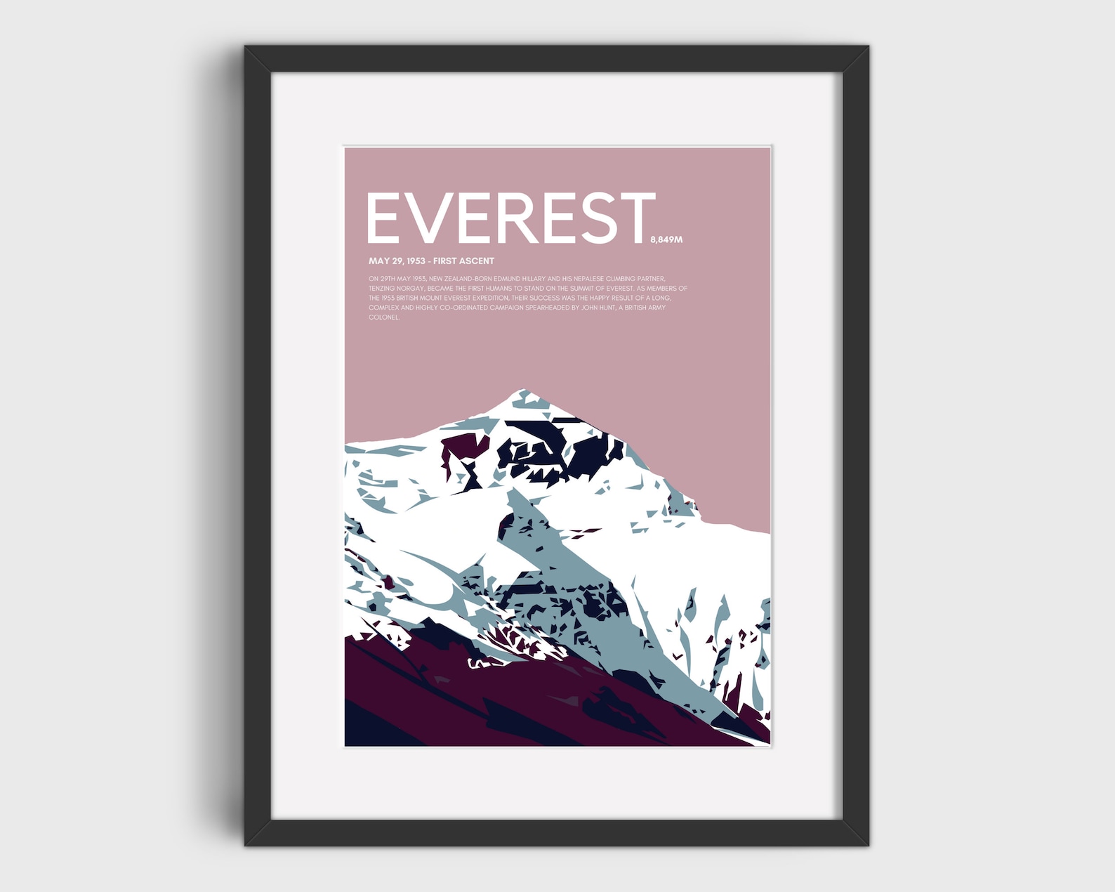 Everest Abstract Print Everest Graphic Art Mountain Home - Etsy New Zealand