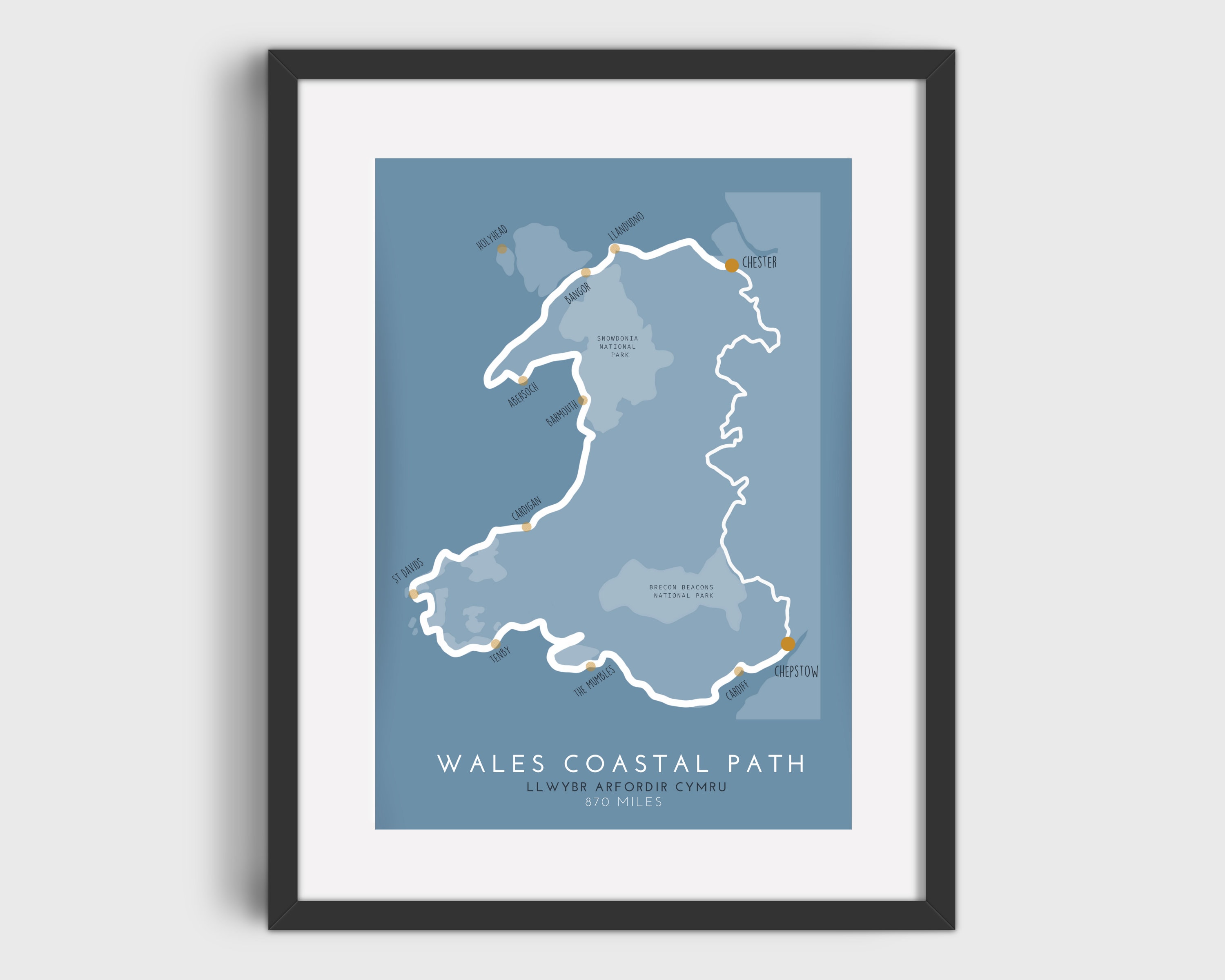 Wales Coastal Path Wales Coast Path Trail Map Walking - Etsy UK