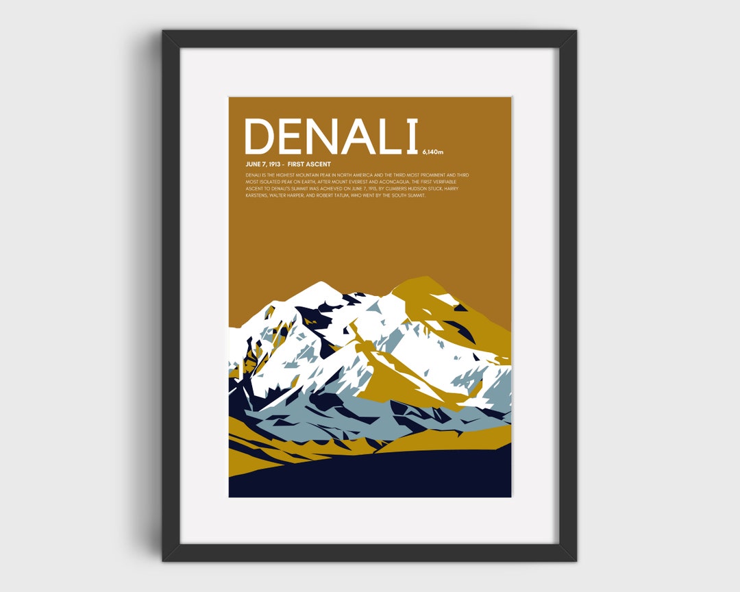 Denali Mountain Print: Abstract Graphic Art, Custom Color - Etsy