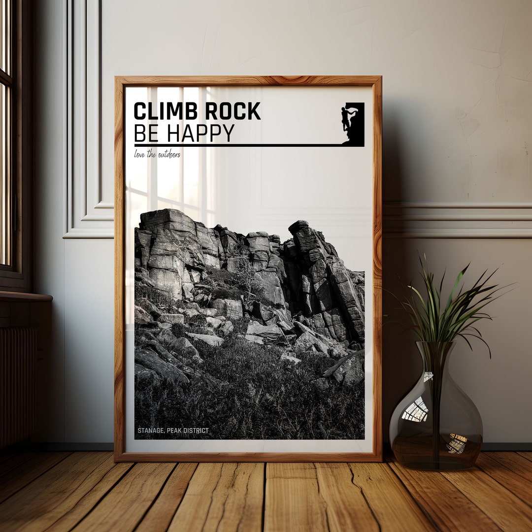 Stanage Edge Rock Climbing Print: Peak District Art, Inspirational ...