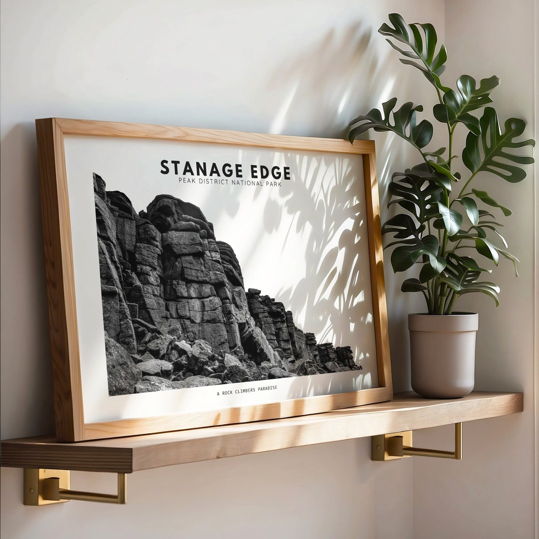 Stanage Edge Print: Peak District National Park Art for Climbers - Etsy
