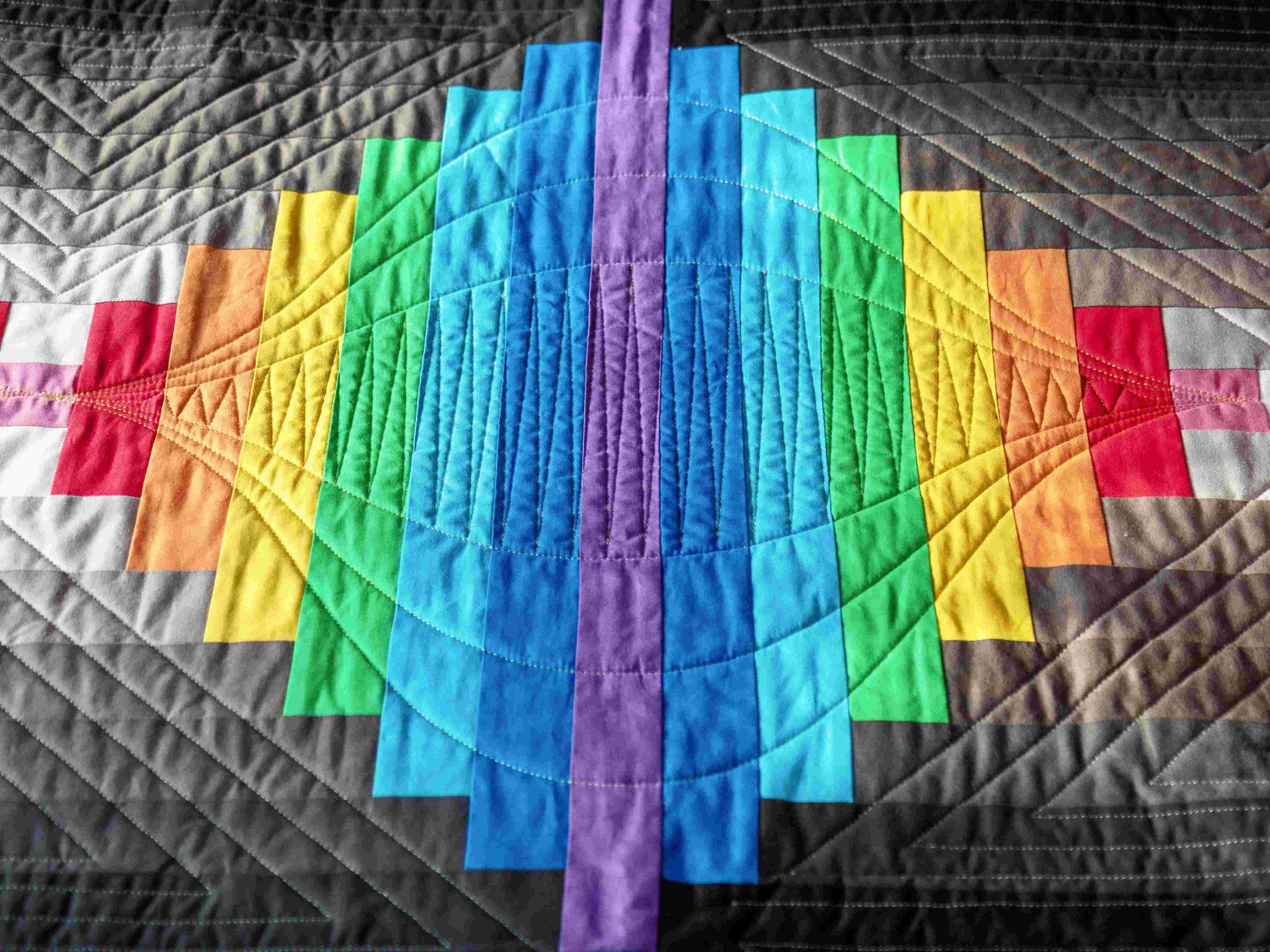 Go With the Flow Quilt PDF Pattern; Courthouse Steps Quilt, Rainbow ...