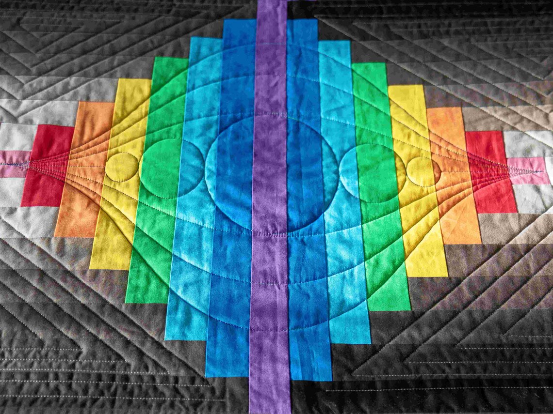 Go With the Flow Quilt PDF Pattern; Courthouse Steps Quilt, Rainbow ...