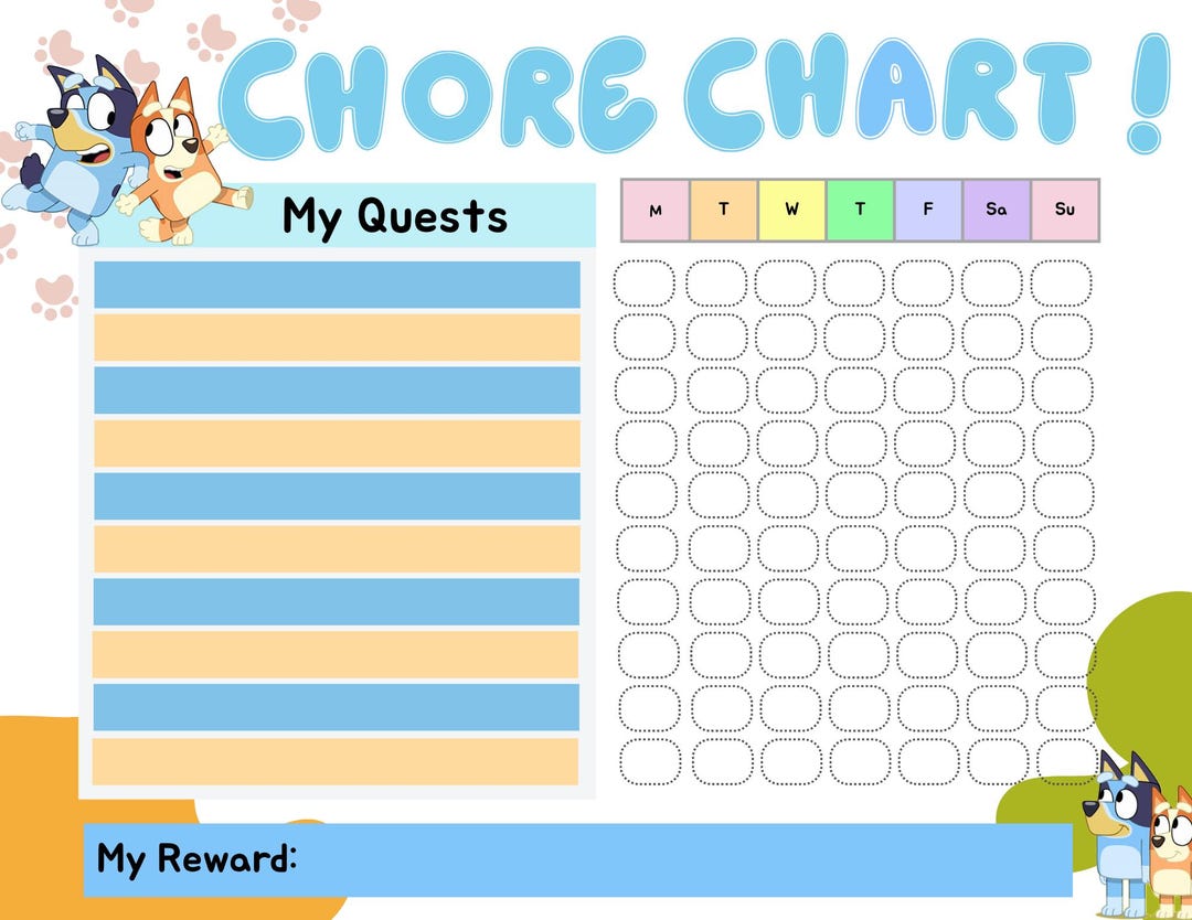 Bluey Chore Chart - Etsy