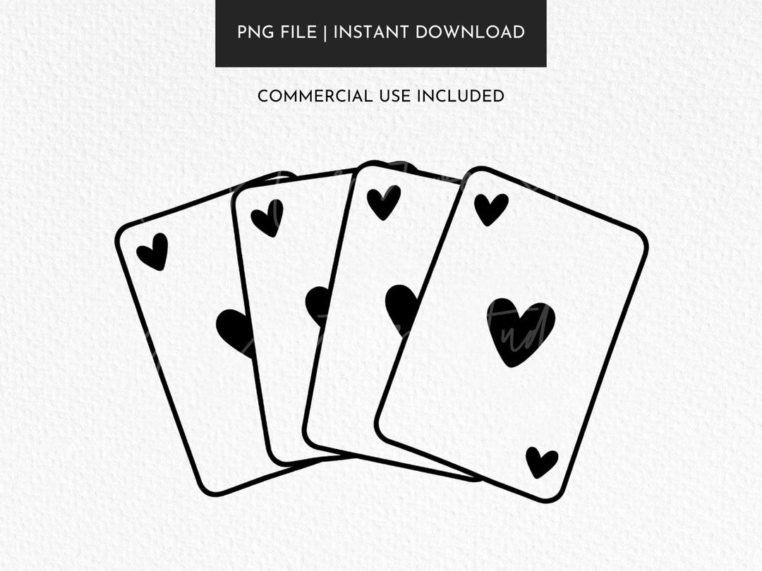 Playing Cards PNG, Hearts Clipart, Poker Aces (digital Download) - Etsy UK