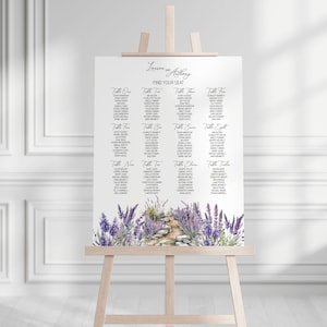 Lavender Wedding Seating Chart Template Lavender Floral Seating Chart ...