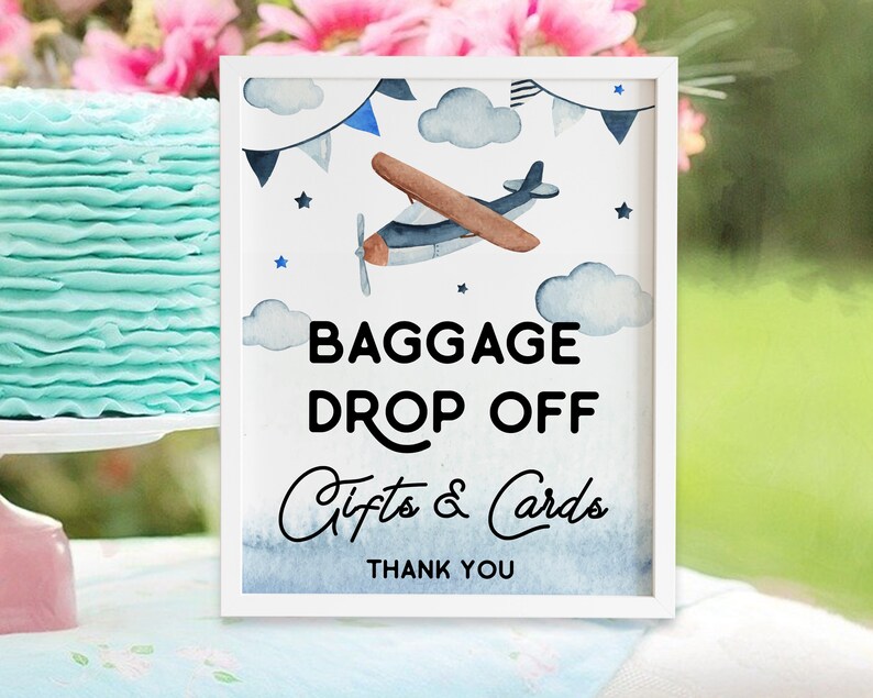 Airplane Cards and Gifts Sign Airplane Decor Vintage Airplane Party ...