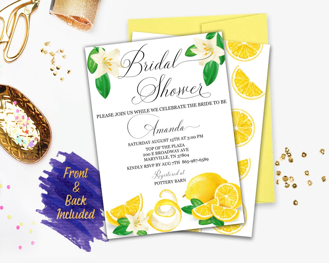 Lemon Bridal Shower Invitations, ID131 - Etsy