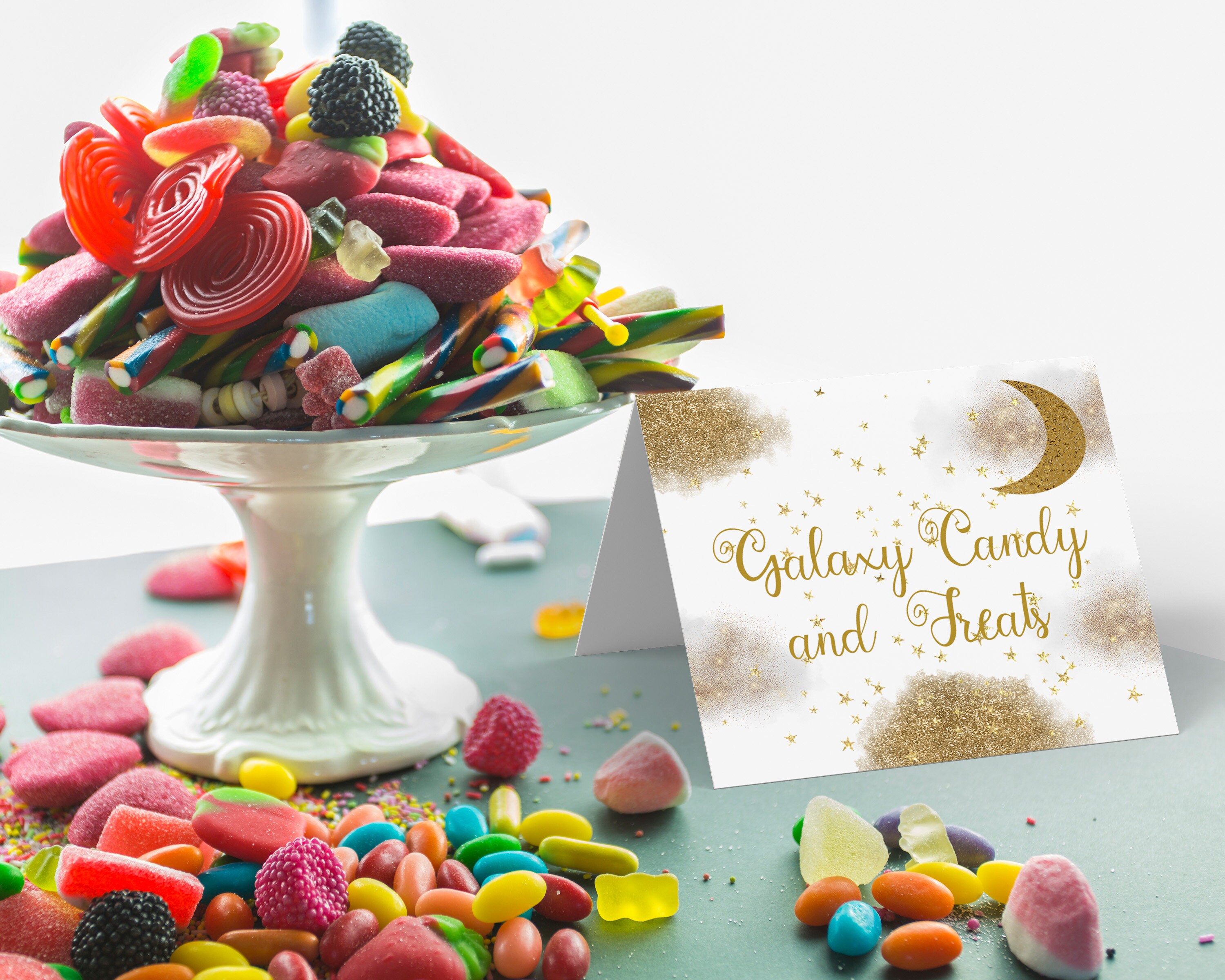 Twinkle Twinkle Little Star Food Tent Cards, Gold Star Baby Shower ...