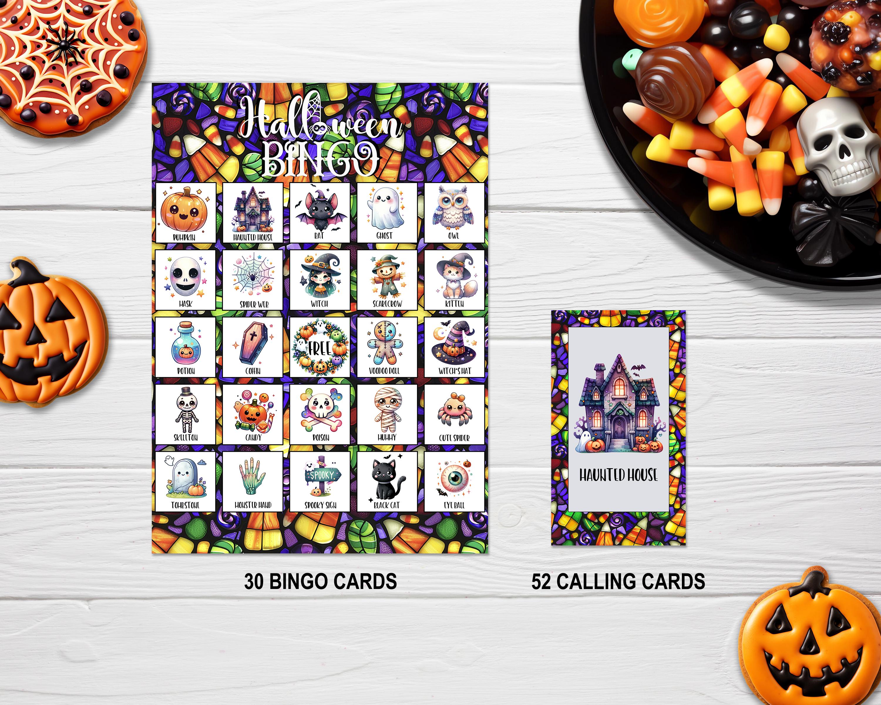 Halloween Bingo Game Sheets and Halloween Game Calling Cards Halloween ...