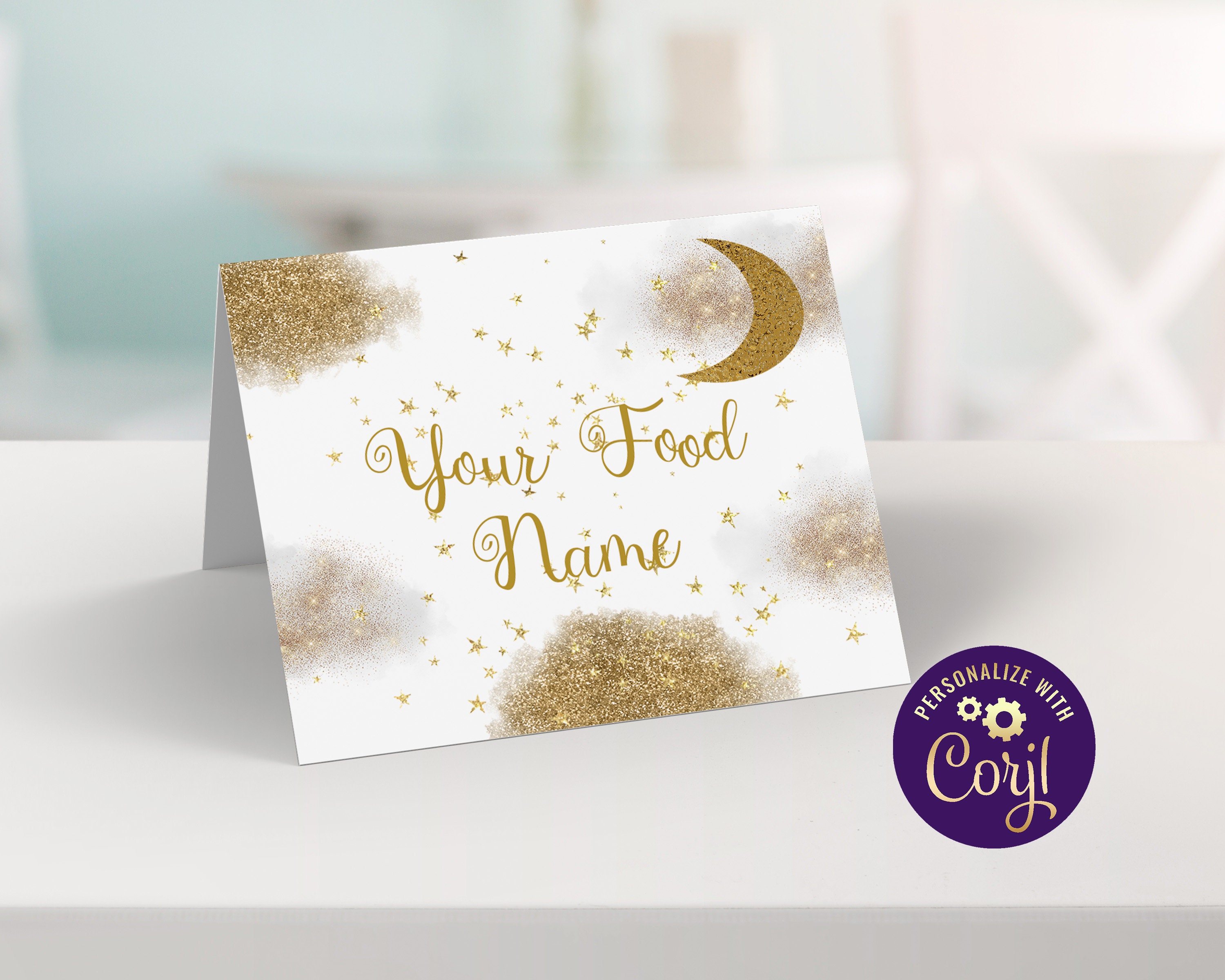 Twinkle Twinkle Little Star Food Tent Cards Gold Star Baby | Etsy