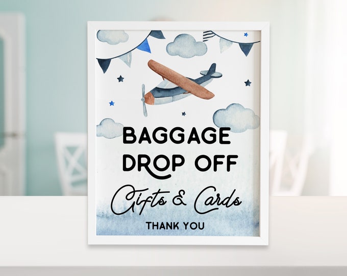 Airplane Party Signs, Airport Terminal Signs, Airplane Birthday Party ...
