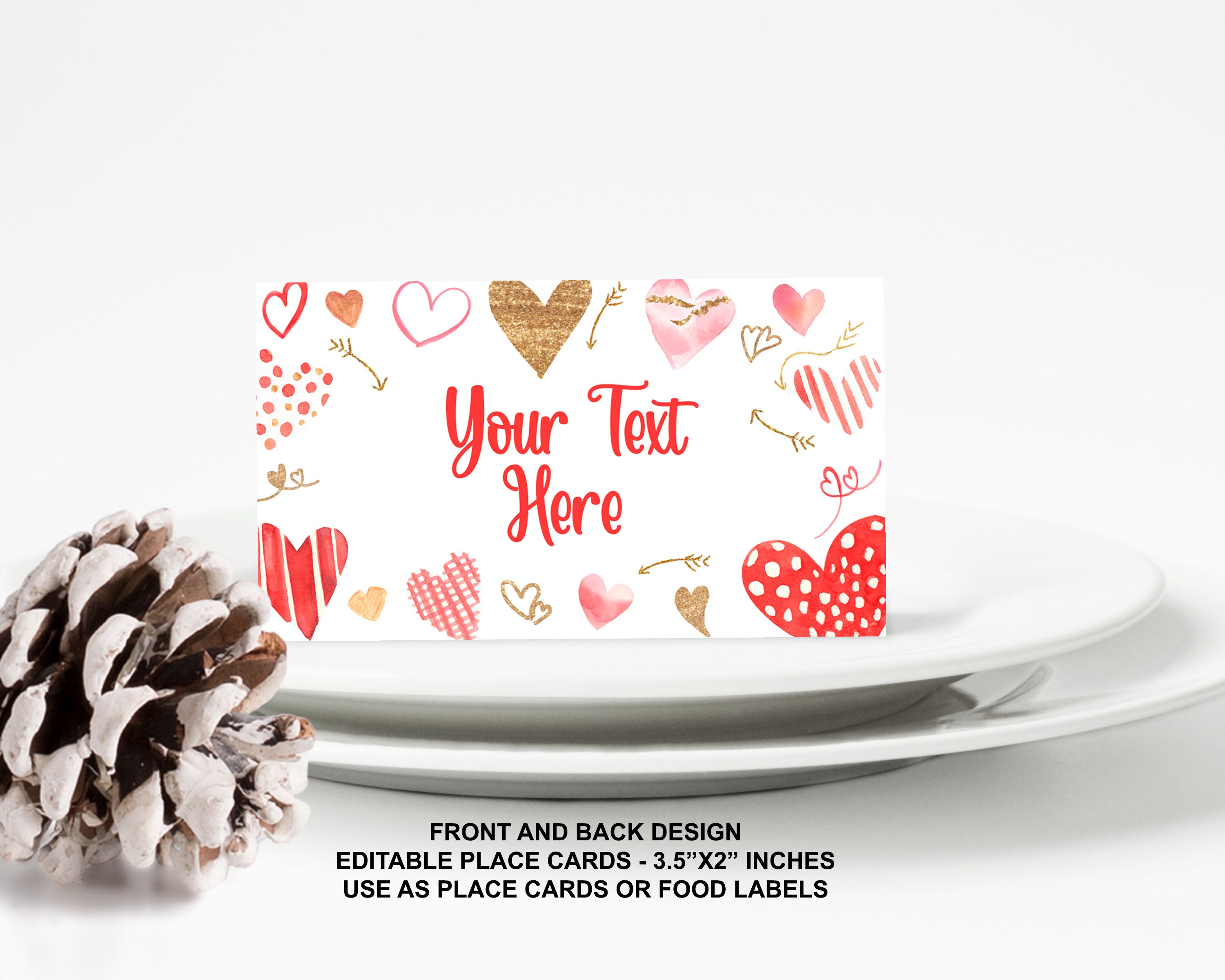 Editable Valentines Day Baby Shower Place Cards A Little Sweetheart ...