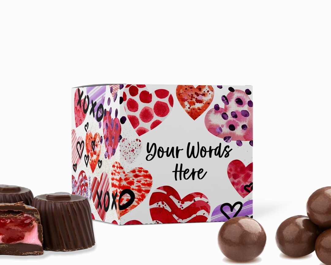 Editable Valentine's Day Favor Box Template Valentines Day Sweets and ...