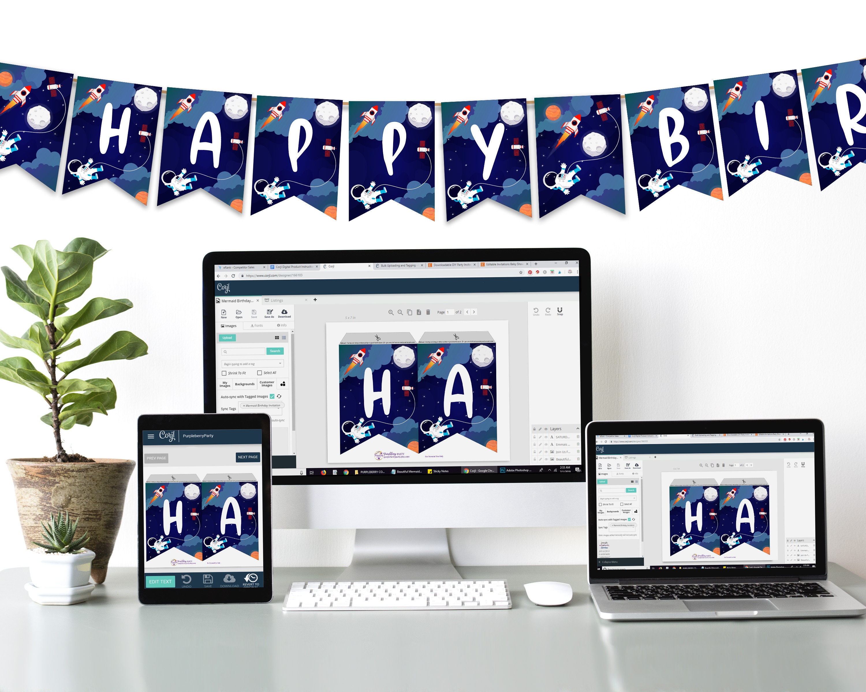 Editable Outer Space Banner, Space Party Decor, Space Decorations ...