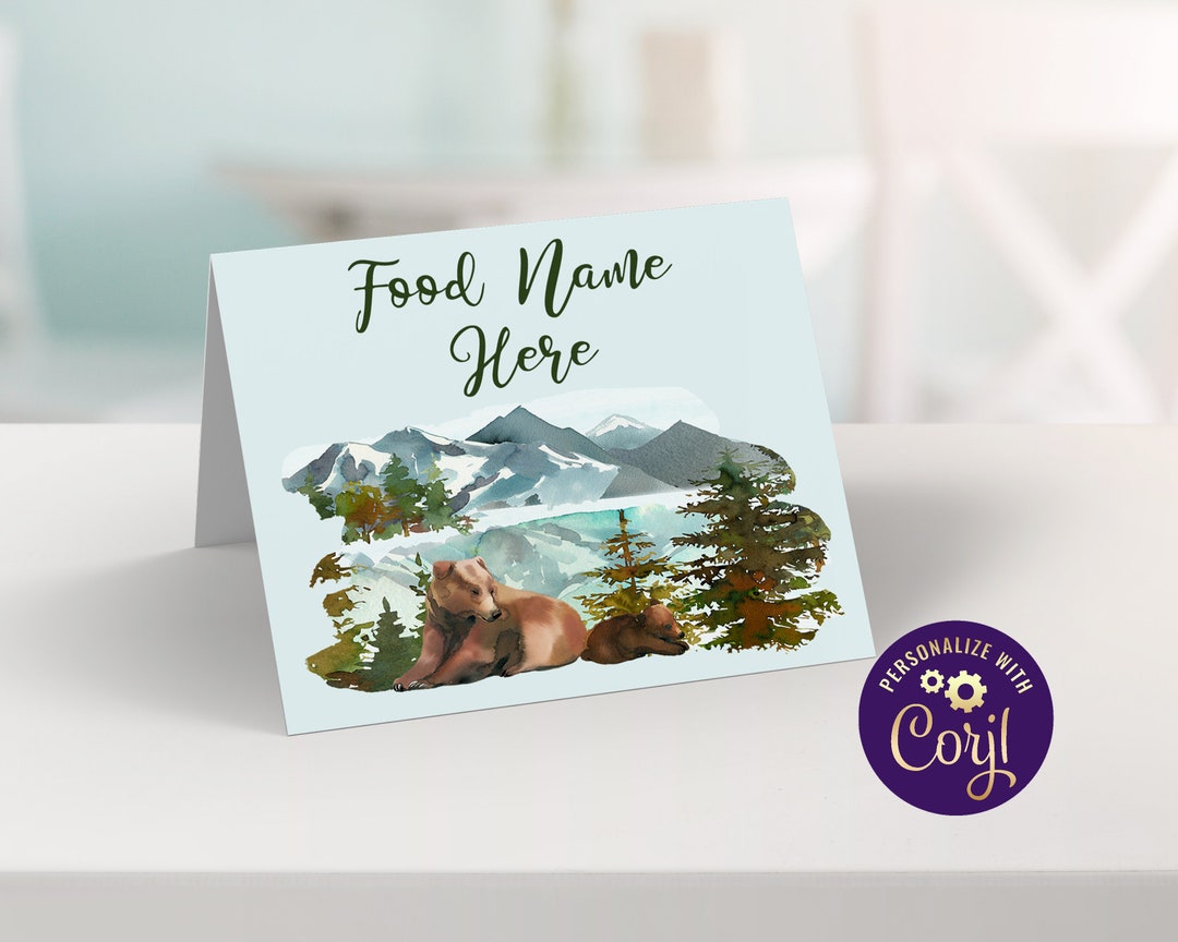 Woodland Food Labels, Camping Baby Shower, ID138 - Etsy