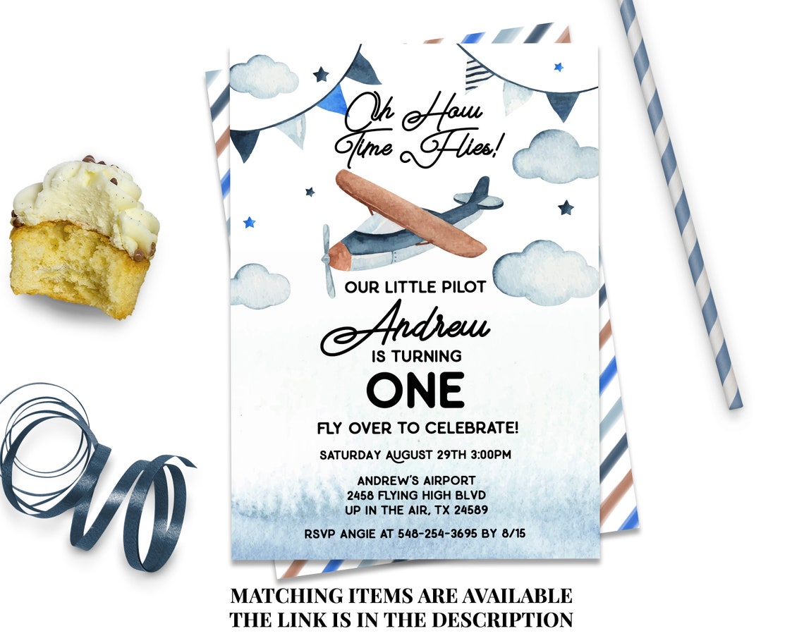 Editable Airplane Birthday Welcome Sign Airplane Party Decor | Etsy