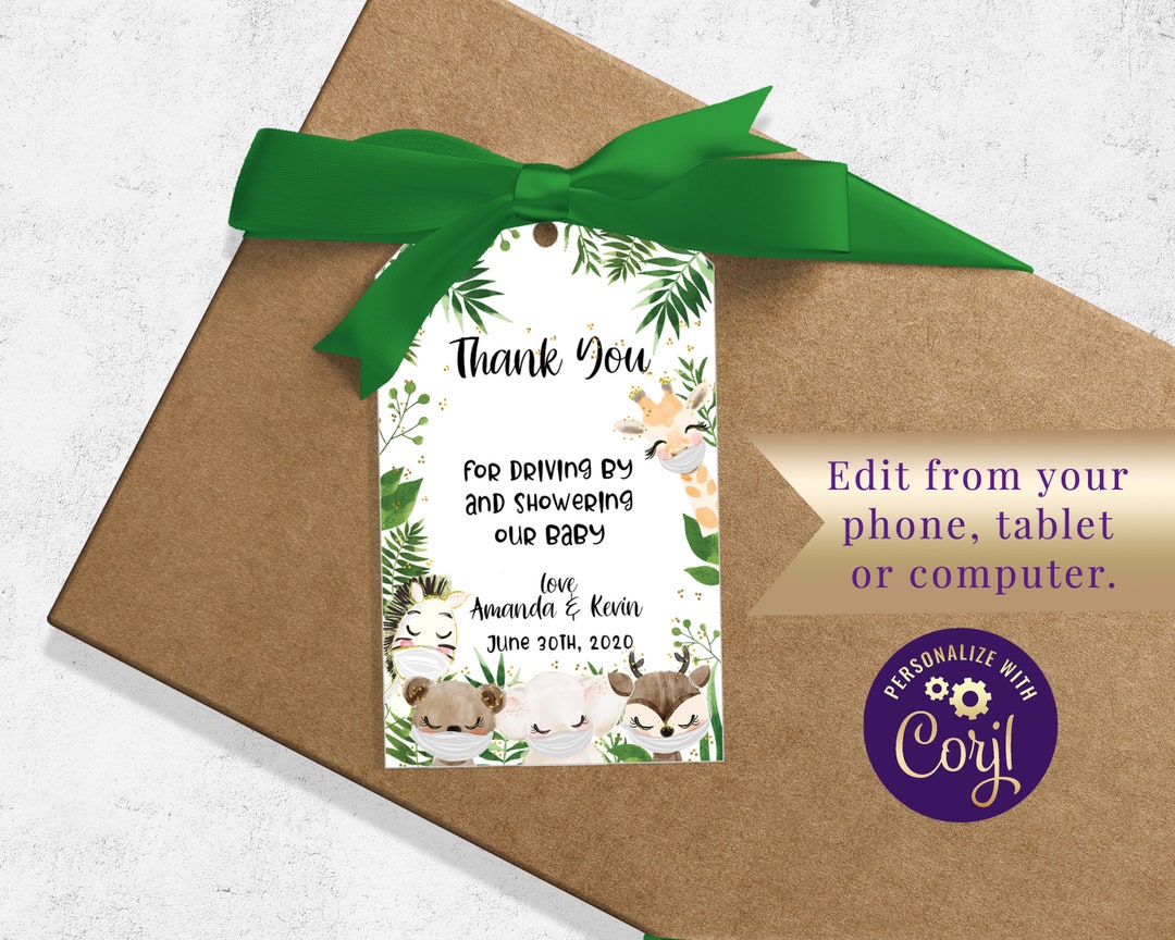Editable Drive by Baby Shower Favor Tags Parade Quarantine Drive ...