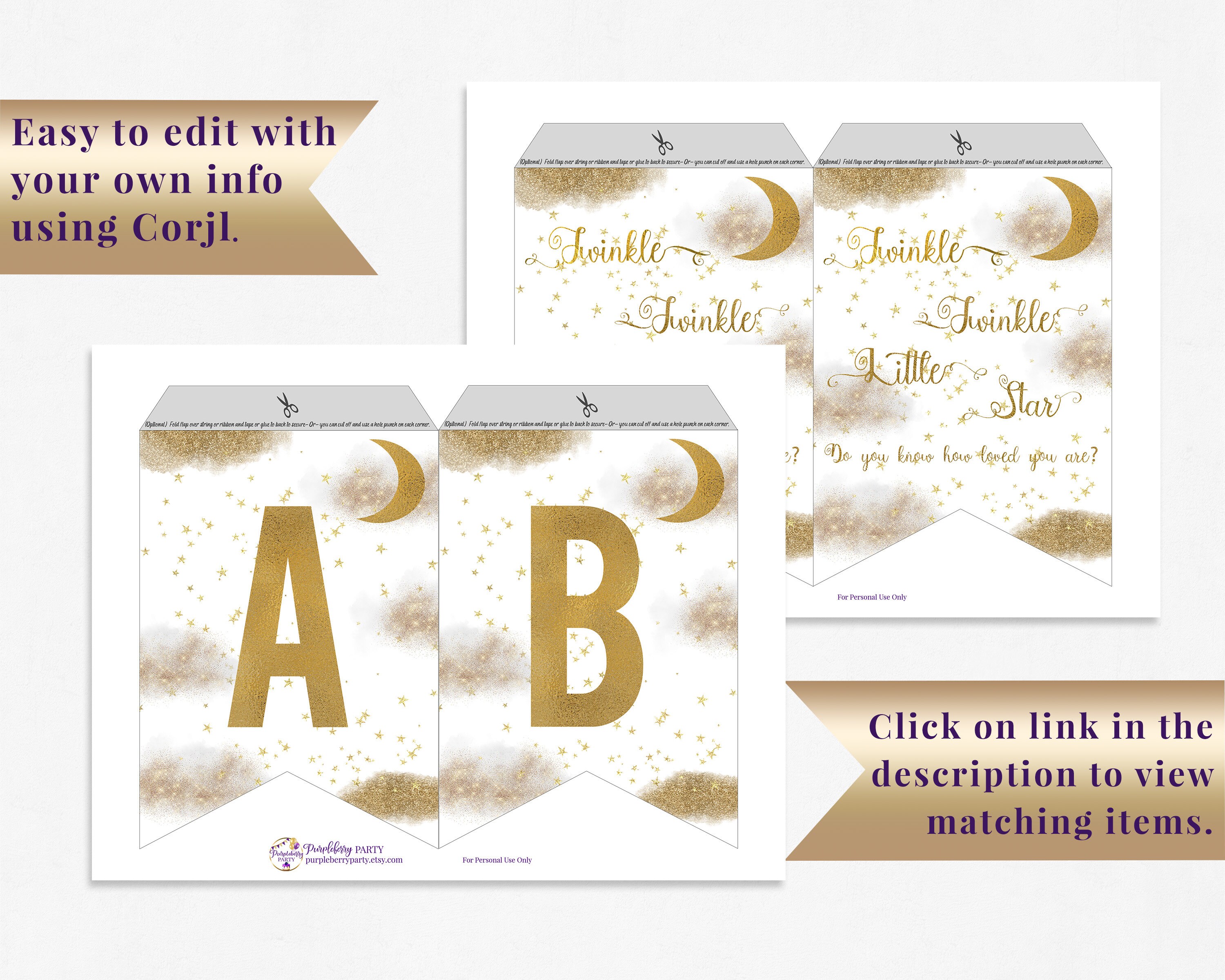 Twinkle Twinkle Little Star Banner Printable Baby Banner for | Etsy