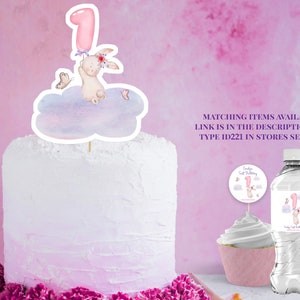 Printable Bunny Cake Topper Some Bunny is One Birthday Decorations ...