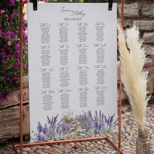 Lavender Wedding Seating Chart Template Lavender Floral Seating Chart ...