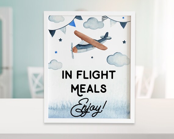 Airplane Meal Sign Airplane Food Table Sign Fueling Station - Etsy