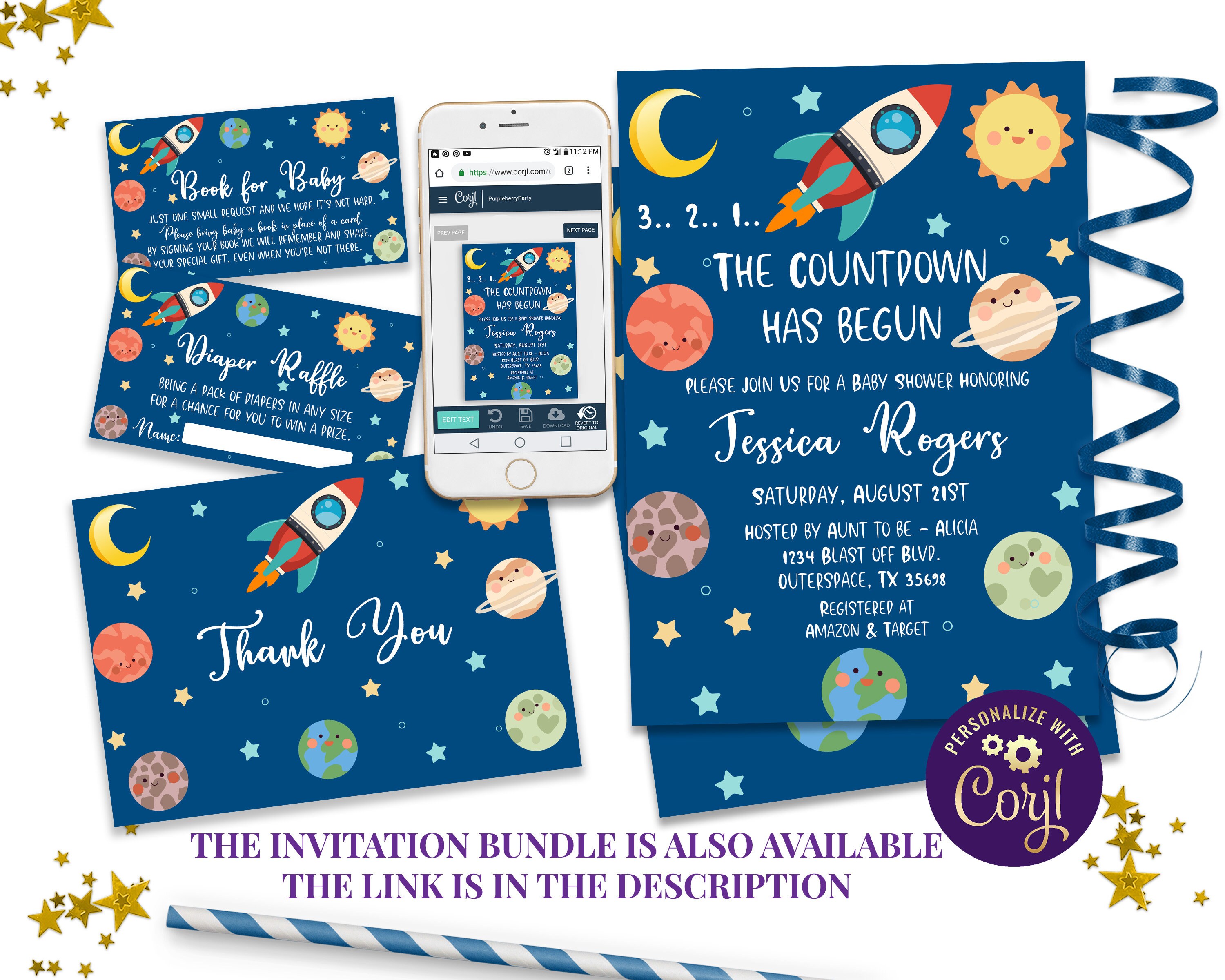 Baby Outer Space Game Bundle, Space Baby Shower Games, Outer Space Baby ...