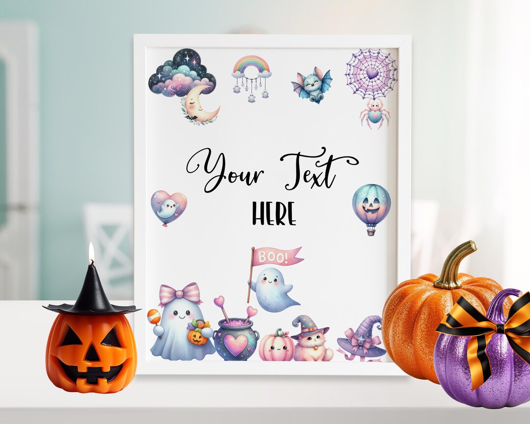Halloween Baby Shower Editable 8x10 Table Sign A Little Boo is Almost ...