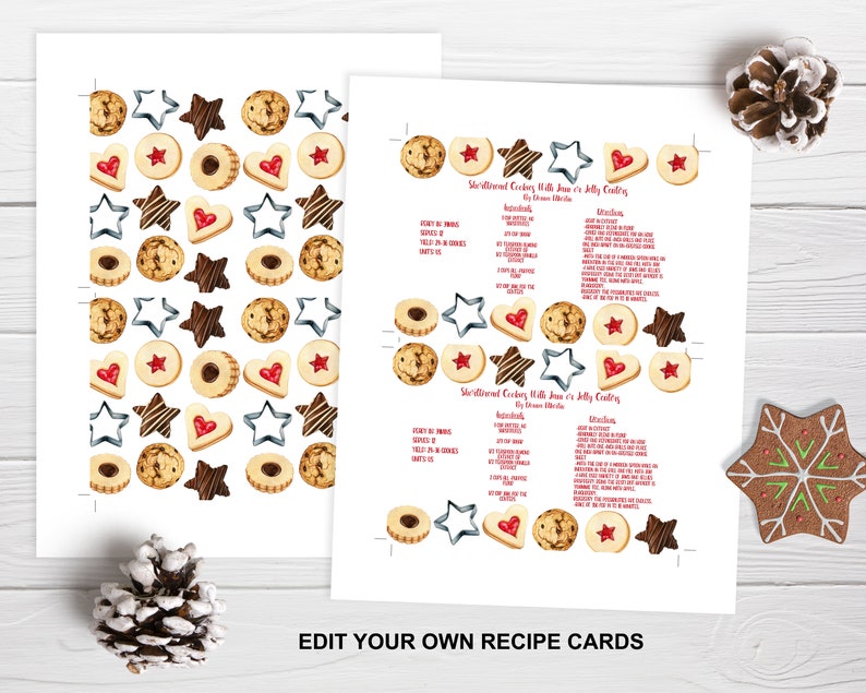 Christmas Cookie Exchange Recipe Card Template Christmas Etsy Christmas Cookie Exchange Recipe Card Template Christmas Etsy