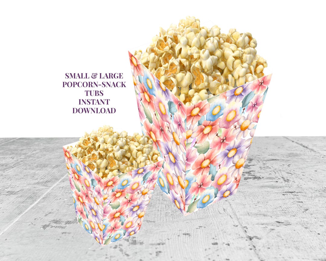 Fairy First Birthday Popcorn Favor Snack Box Template Fairy 1st ...