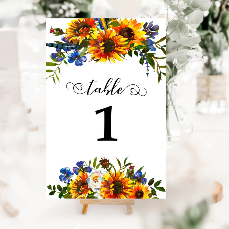 Sunflower Table Numbers - Etsy