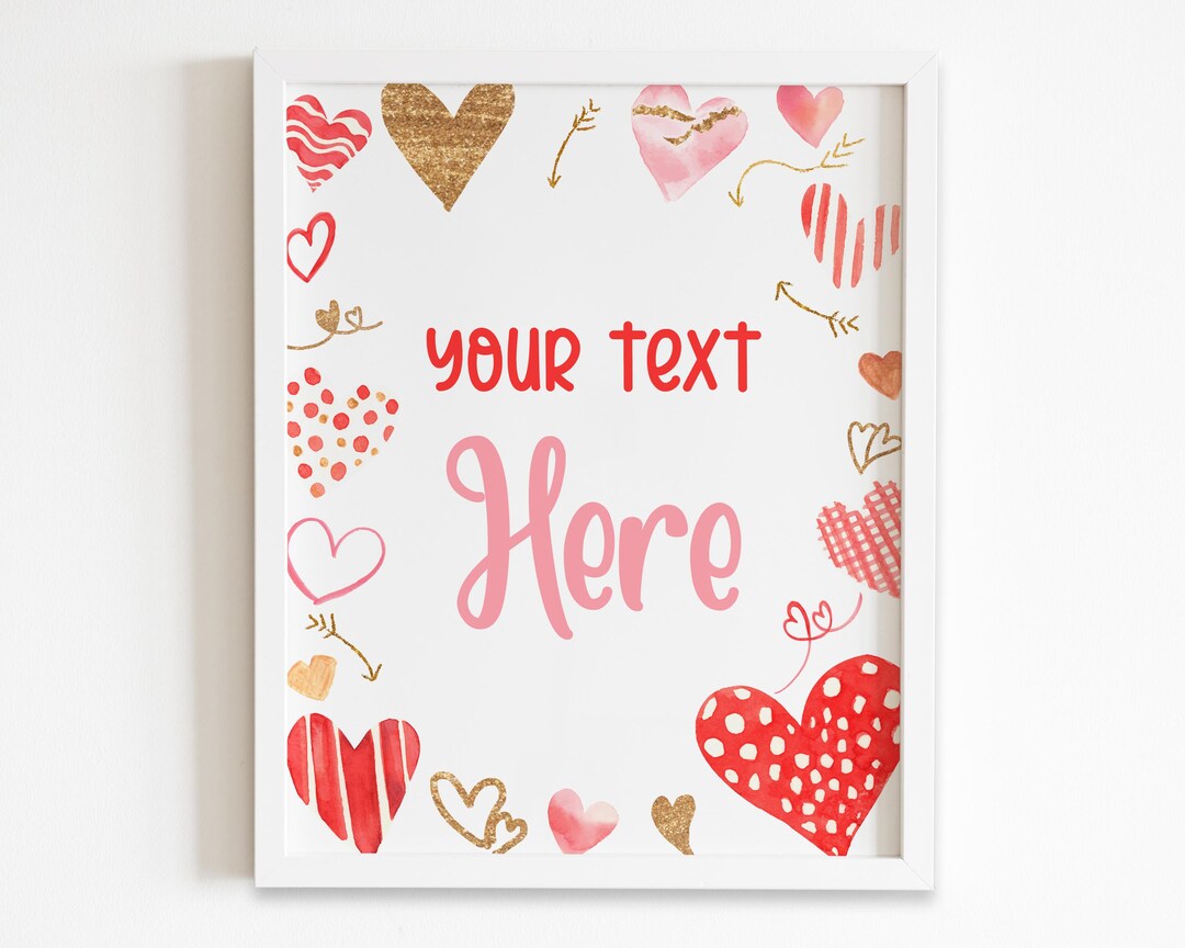 Editable Valentine's Day Sign 8x10 Editable Table Signage Template ...