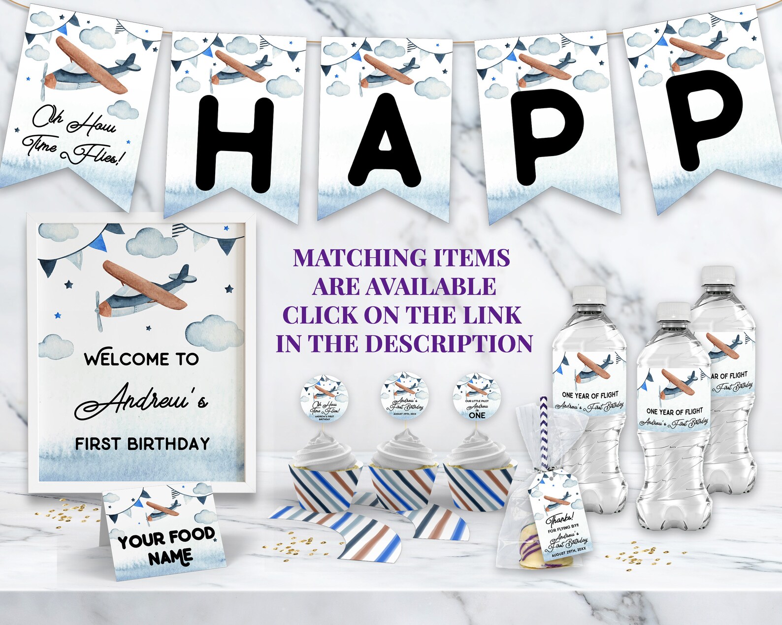 Editable Airplane Birthday Welcome Sign Airplane Party Decor | Etsy