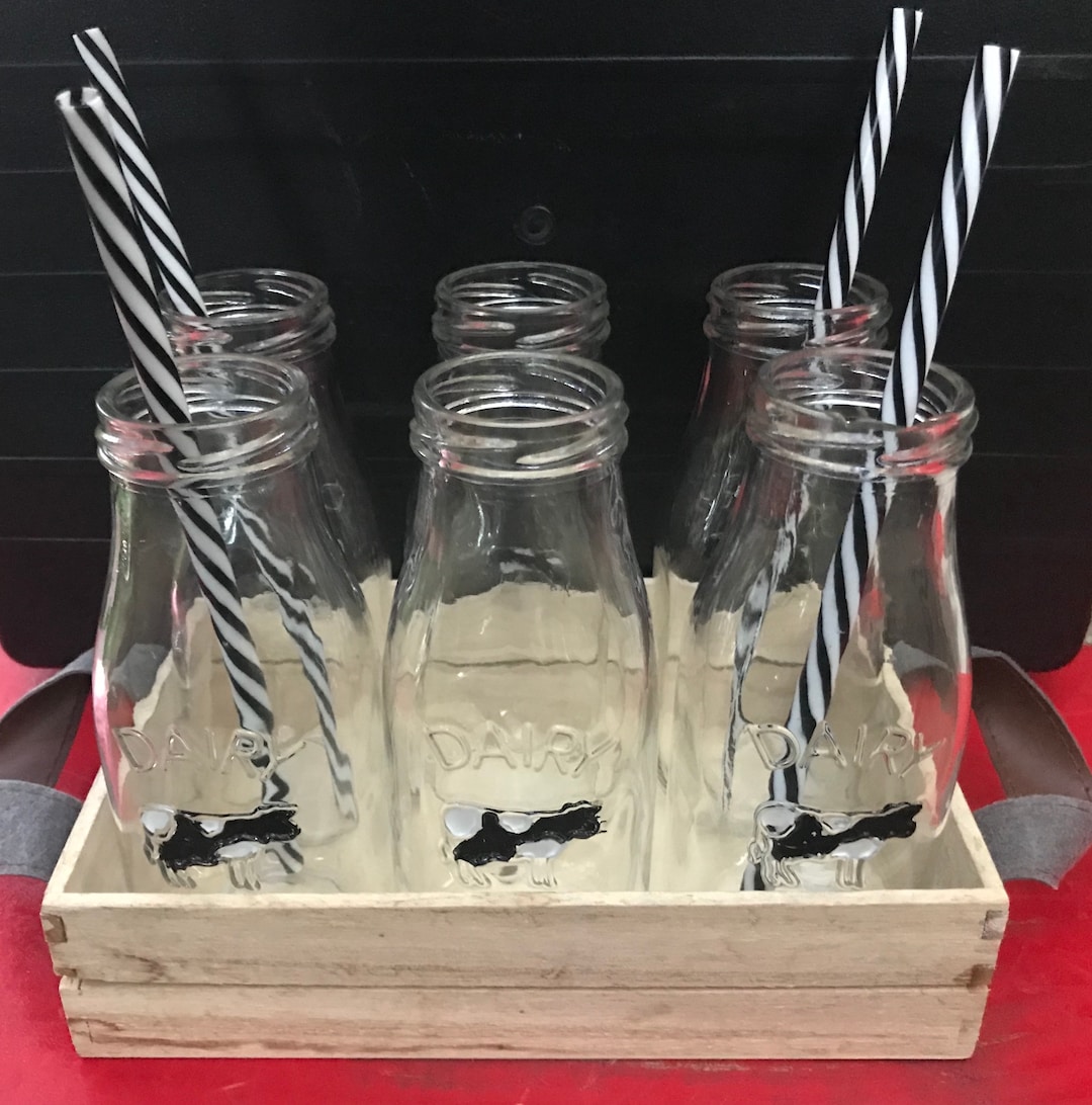 Unique and Rare Vintage Glass Milk Bottles Decor - Etsy