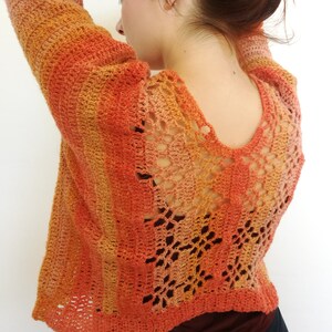 Lace Checkered Sweater/ Crochet Pattern for a Sweater/ Cropped Sweater ...