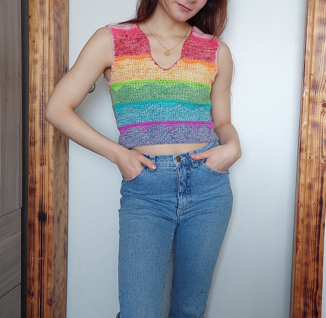 Striped Vest CROCHET PATTERN / Cute Winter Vest / Rainbow - Etsy