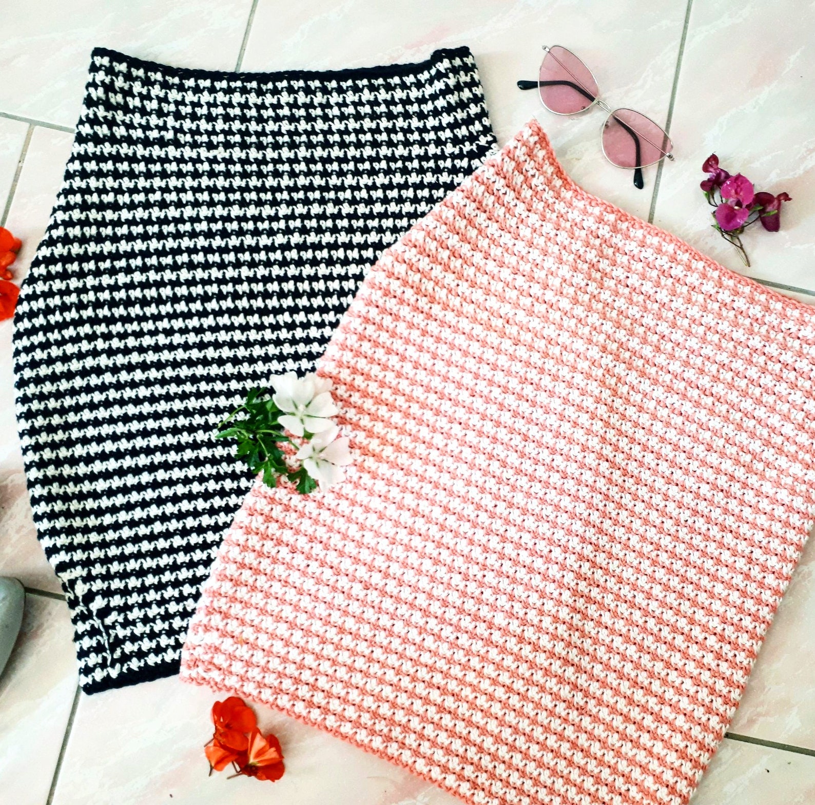 Dogtooth Skirt and Crop Top/ Crochet Skirt / Pencil Skirt Pattern ...