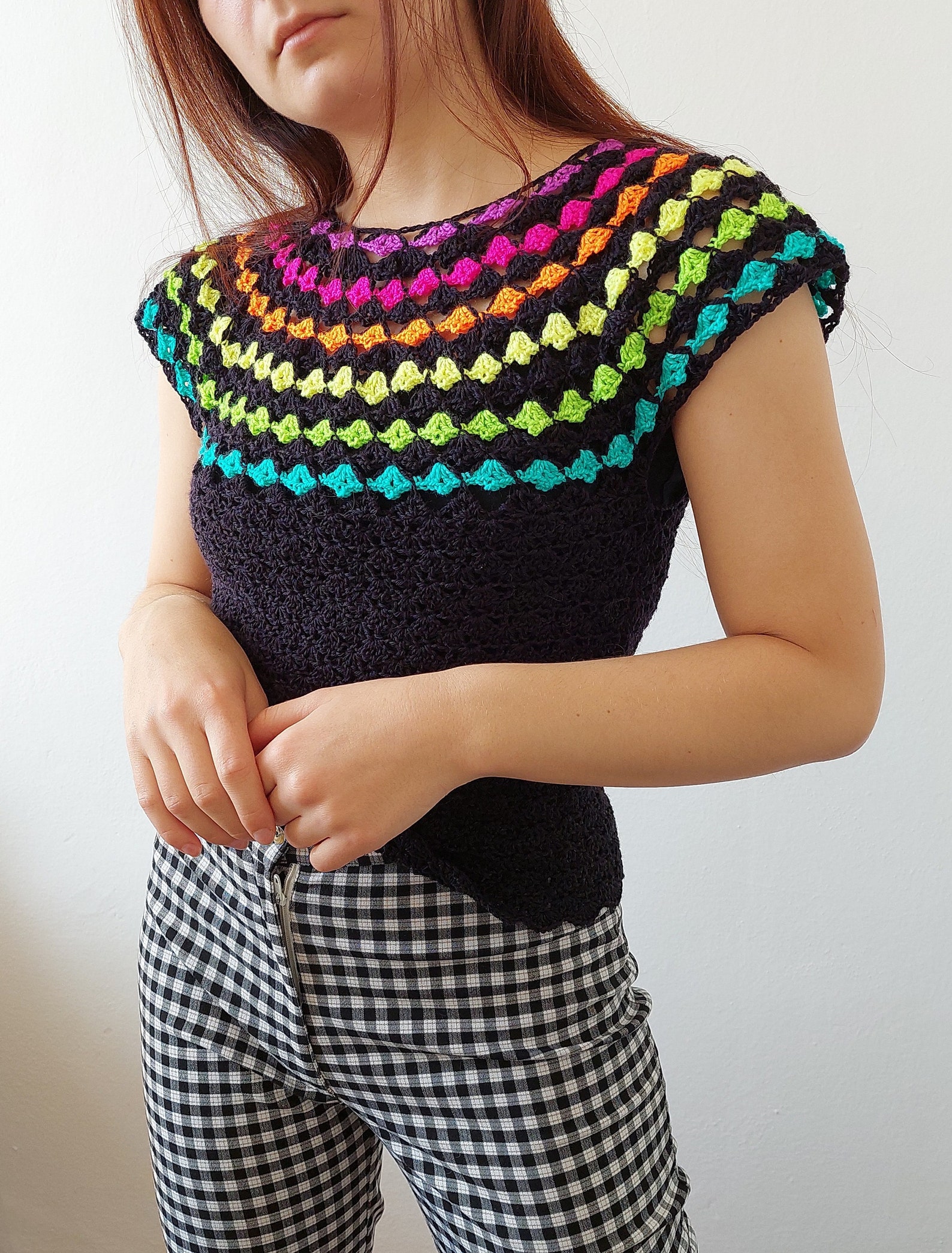 Circus Sweater CROCHET PATTERN / Cute Yoke Structured Sweater Top / Top ...