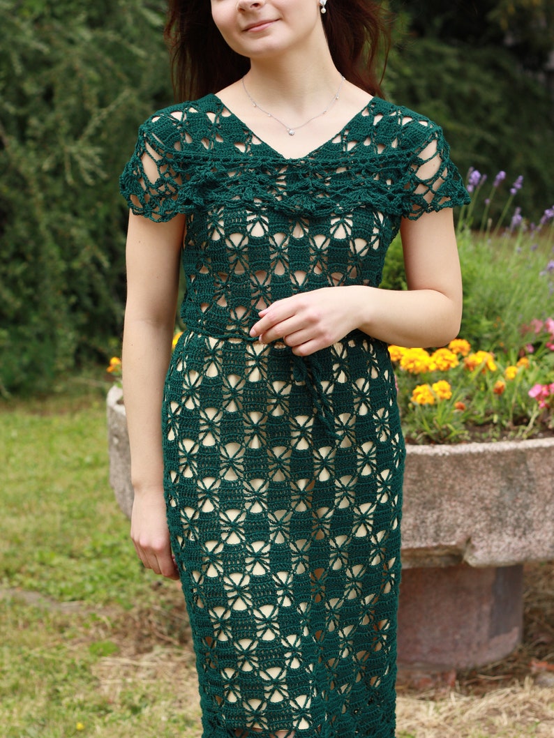 Scarlett Dress CROCHET PATTERN / Graduation Day Crochet Dress / Formal ...