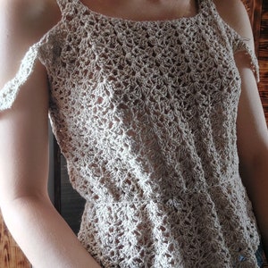 Lana Top CROCHET PATTERN / of the Shoulders Top / Long or Short Sleeve ...